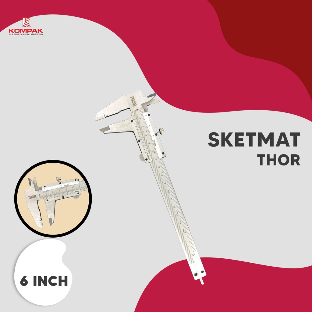 Jual THOR Sigmat Sikmat Besi Sketmat Jangka Sorong 6" | Shopee Indonesia