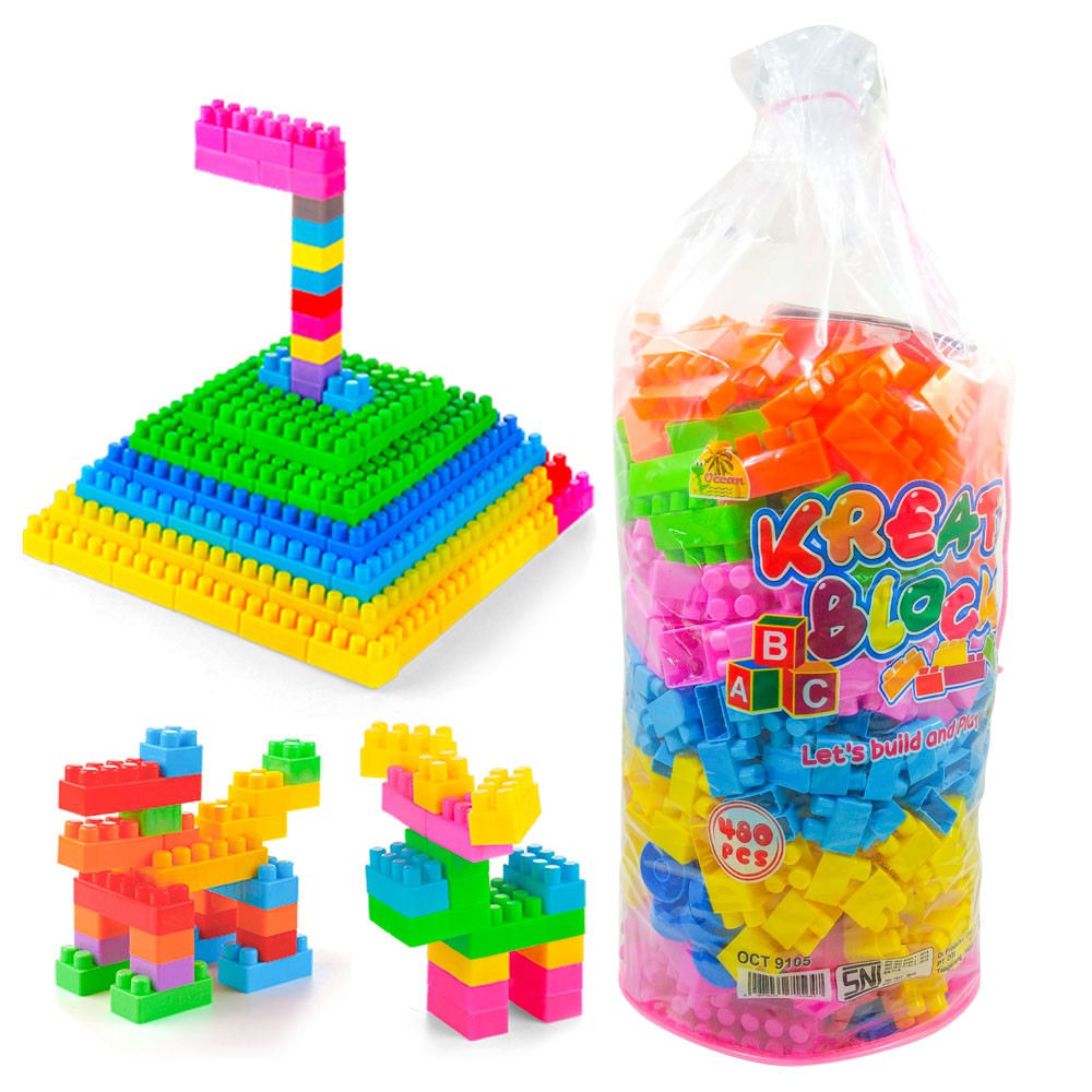 Jual Creative Block Isi 480 Pcs Mainan Edukasi Anak Kreatif Blok Mainan ...