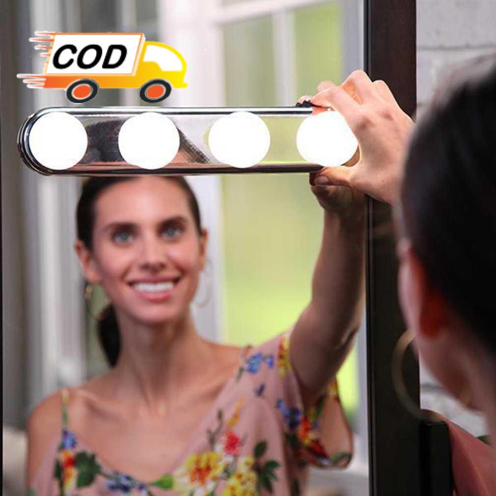 Jual Lampu Make Up Meja Rias Tempel Kaca Cermin Bohlam 4 PCS Portabel ...
