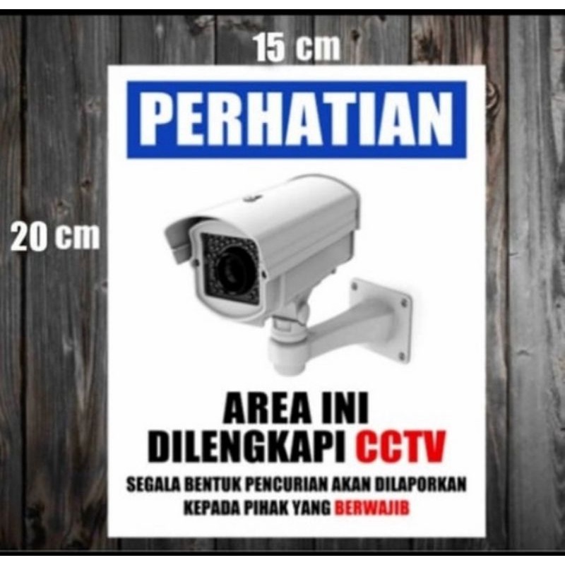 Jual stiker vinyl 15x20cm PERHATIAN AREA INI DILENGKAPI CCTV sign rambu k3 | Shopee Indonesia