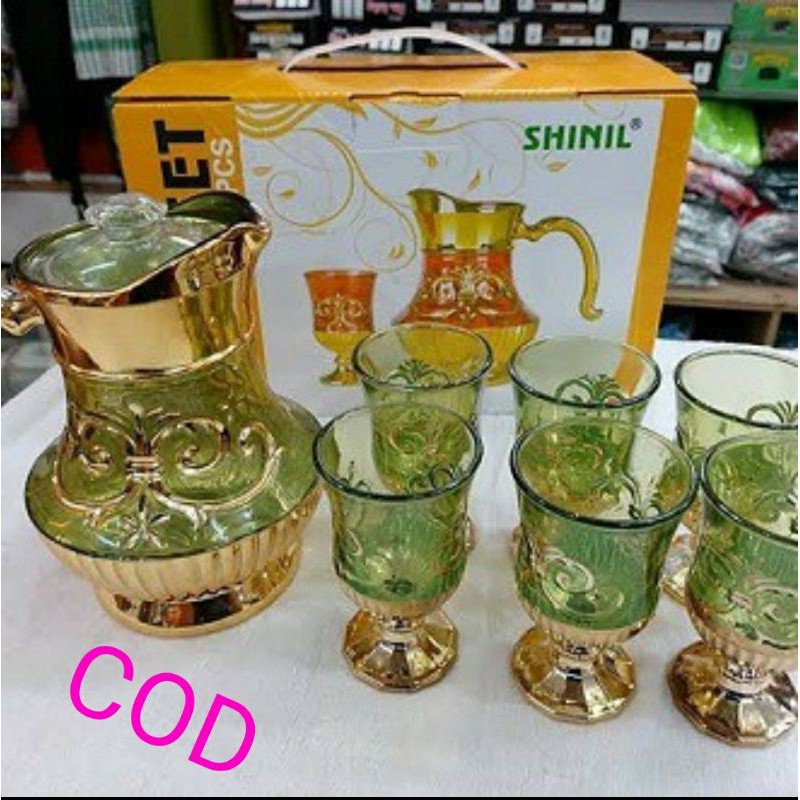 Jual GELAS SET SINIL ANTIK - TEKO SET - CANGKIR SET - GELAS KADO ...