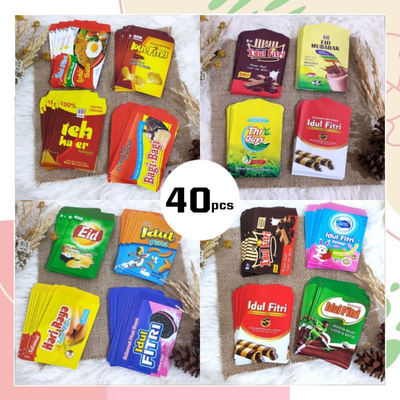Jual [ 40 PCS ] AMPLOP THR LEBARAN IDUL FITRI UNIK VIRAL GAMBAR SNACK ...