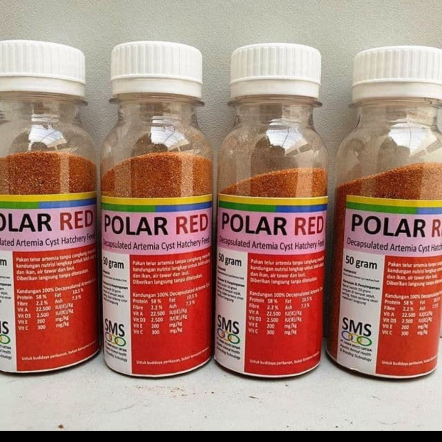 Jual Pakan Ikan Artemia Polar Red 50gr 50 gram Instant Tanpa Cangkang ...