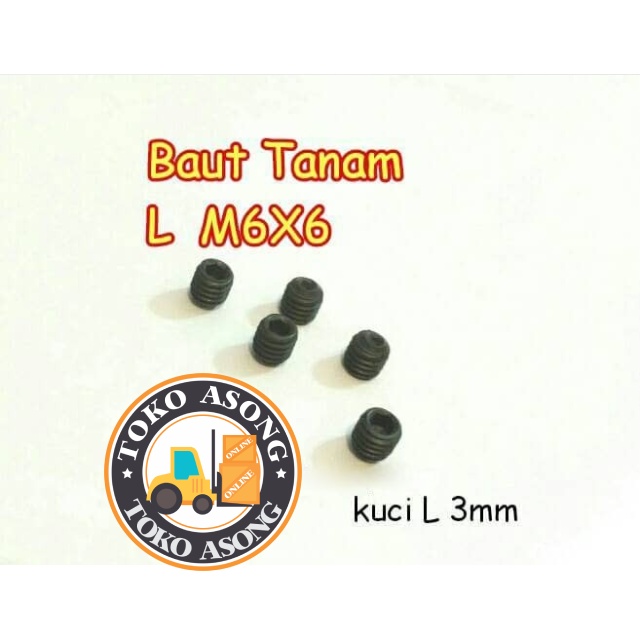 Jual Baut Tanam L M6 X 6 Baja Hitam Set L | Shopee Indonesia