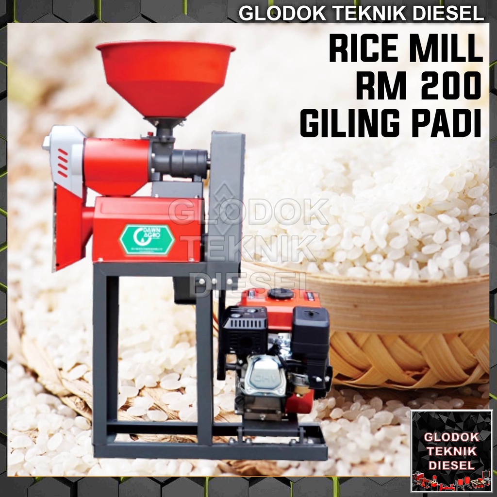 Jual Mesin Giling Gilingan Padi Rice Mill Mini + Penggerak GX 200 RM ...