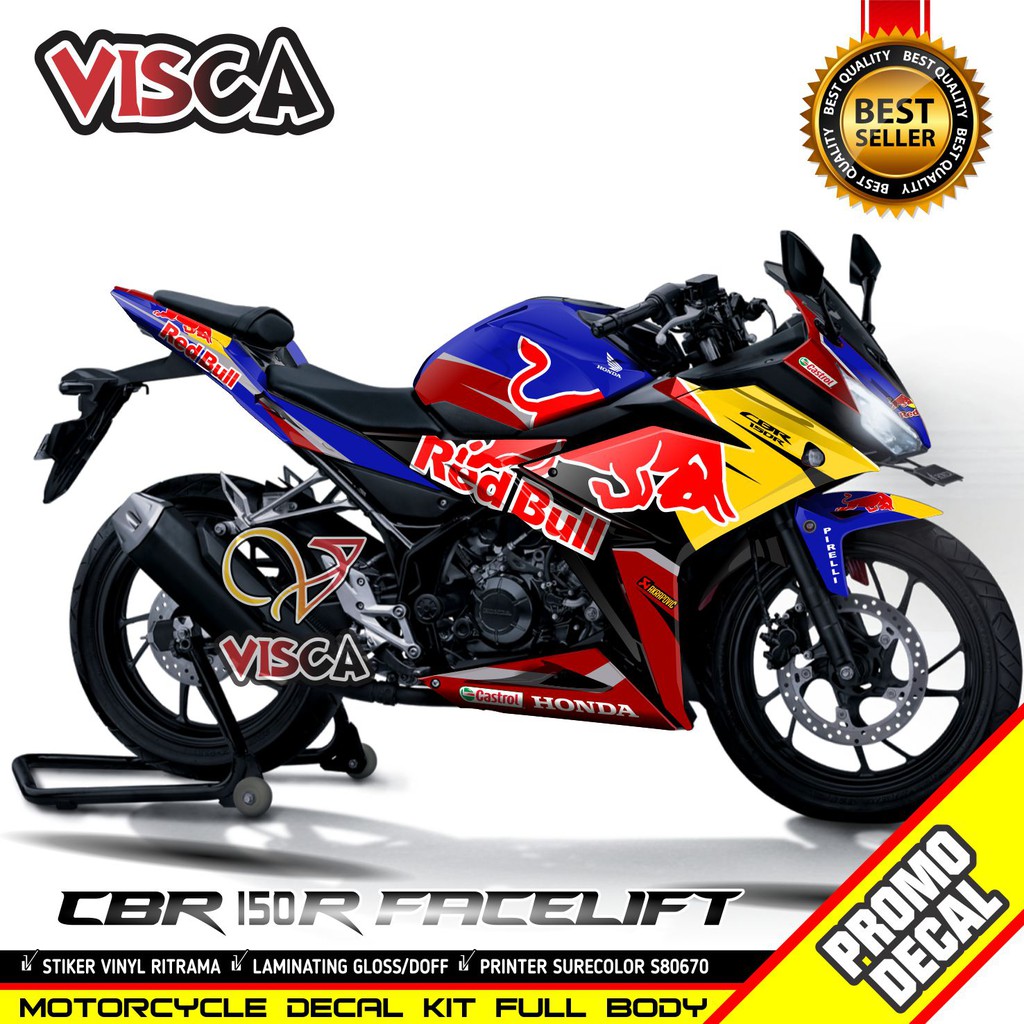 Jual Decal CBR 150r Facelift Full Body Variasi Motir Red Bull | Shopee ...