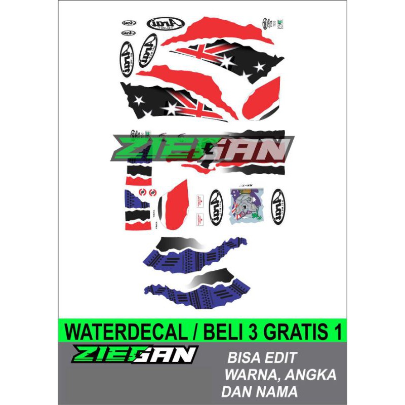 Jual Water decal helm motif Doohan | Shopee Indonesia