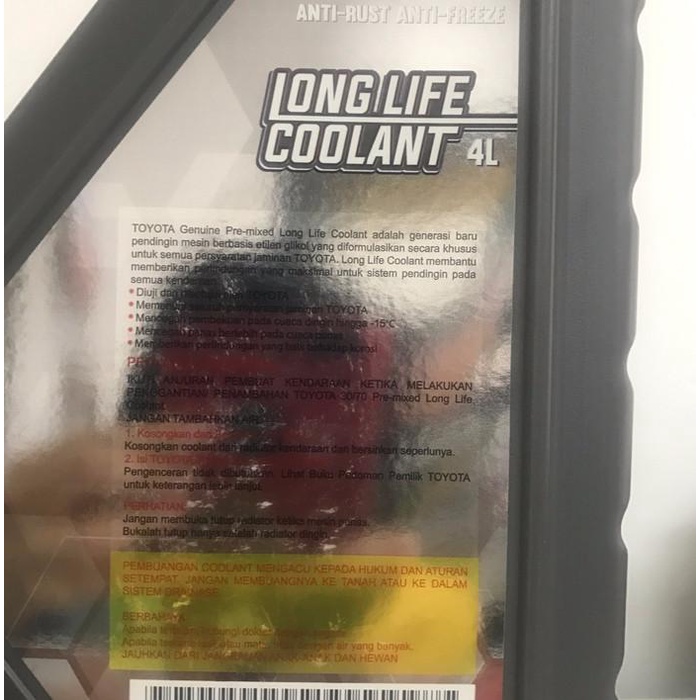 Jual Air Radiator Coolant Toyota Long life Galon 4liter 08889-80280 ...