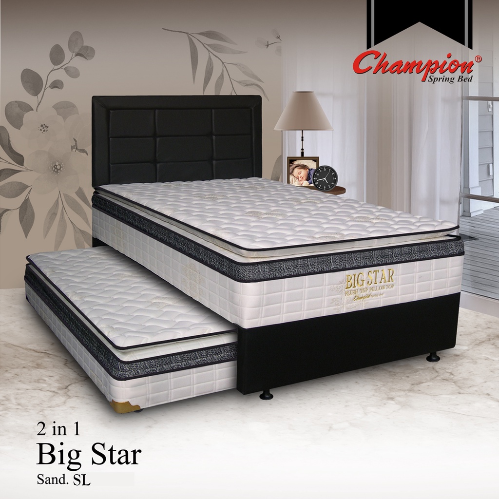 Jual [ FULL SET ] Springbed CHAMPION 2 in 1 BIGSTAR Plushtop ...