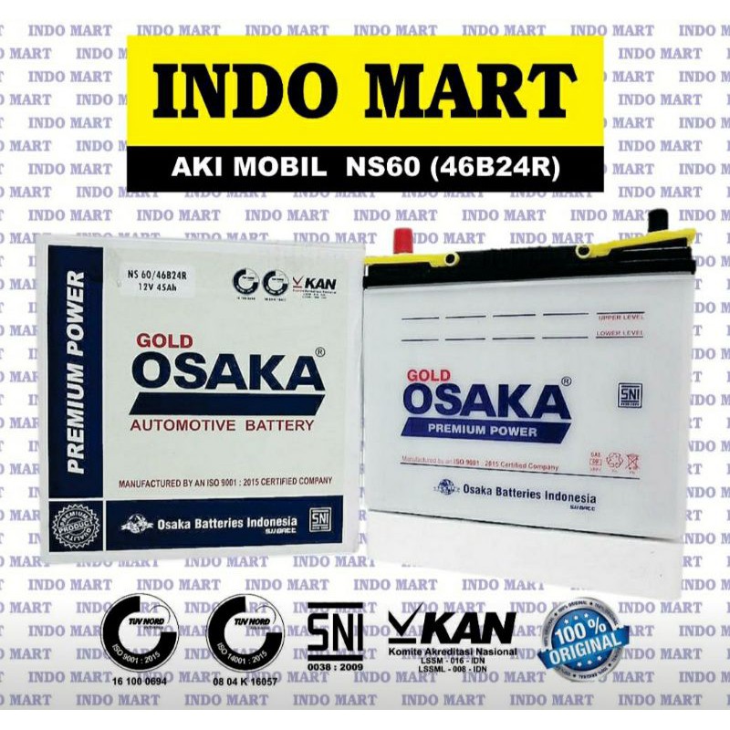 Jual Aki Mobil NS60 46B24R Avanza Rush Grand Max Carry APV L-300 ORIGINAL OSAKA | Shopee Indonesia