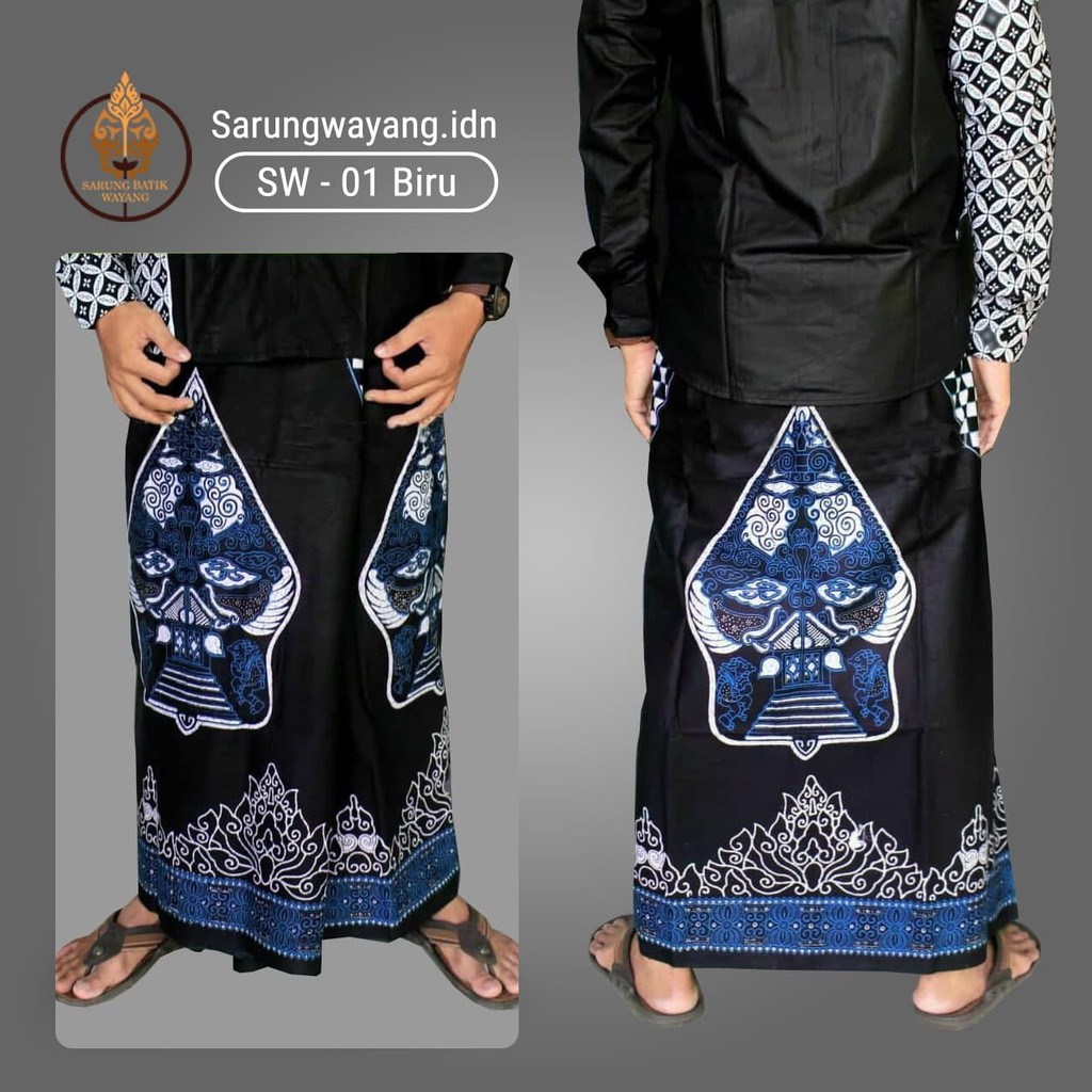 Jual SARUNG BATIK GUNUNGAN MOTIF WAYANG | Shopee Indonesia