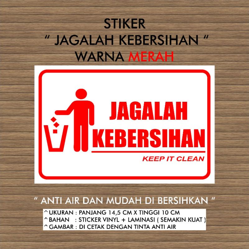 Jual Stiker Jagalah Kebersihan Sticker Jagalah Kebersihan Stiker ...