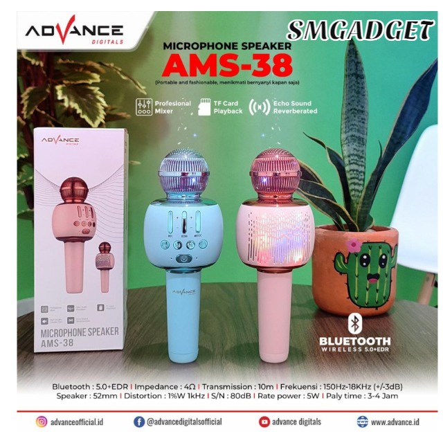 Jual Advance Speaker Mic Mik Bluetooth Multimedia AMS-38 Microfone ...