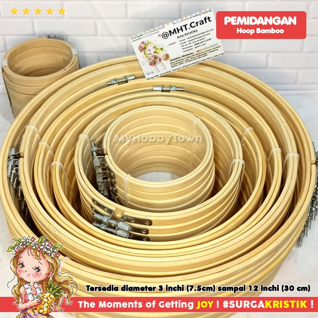 Jual Pemidangan Hoop Sulam Kristik Cross Stitch Round Bundar Kayu Bambu ...