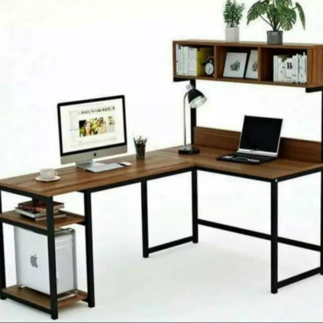 Jual Meja belajar,gaming / kantor leter L minimalis modern | Shopee ...