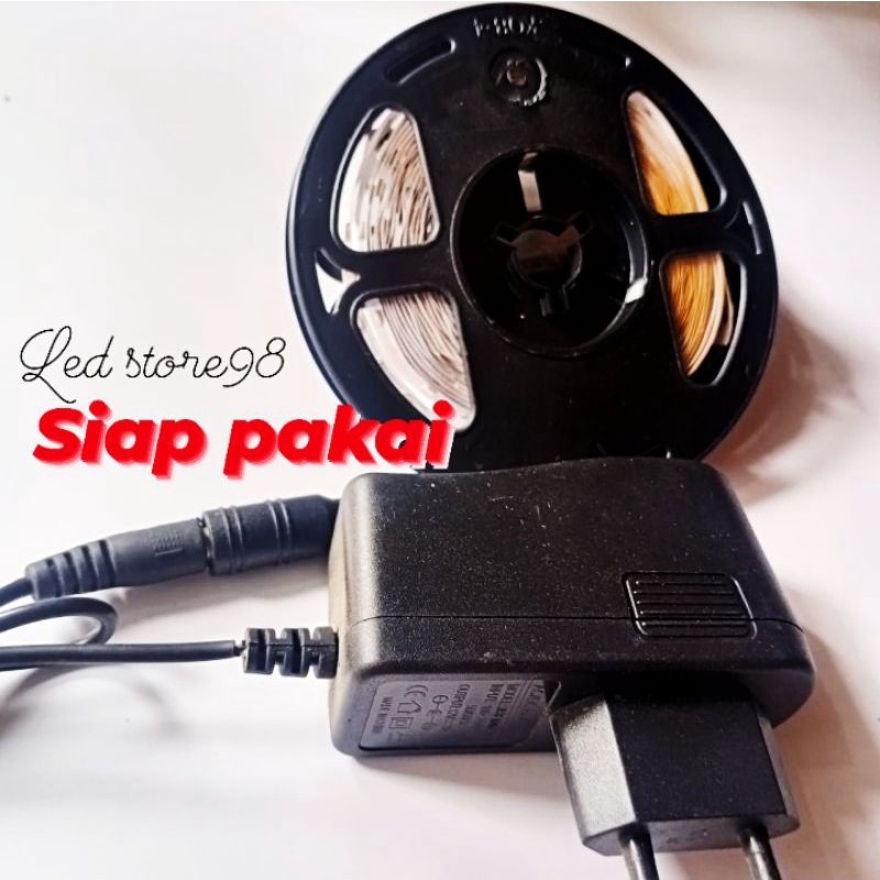 Jual LAMPU LED STRIP 3528 INDOOR ,+ ADAPTOR 12 VOLT | Shopee Indonesia