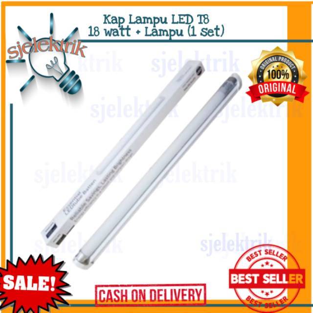 Jual Lampu LED 18 watt + Kap Lampu / Housing / Rumah TL LED Tube T8 120 ...