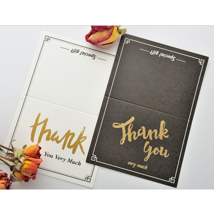 Jual THANK YOU HITAM CARD / kartu ucapan terima kasih table manner ...