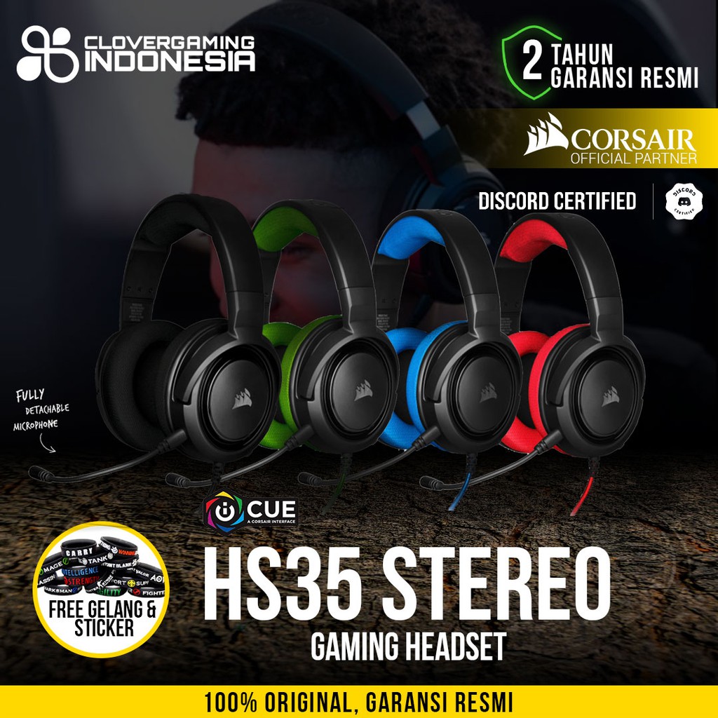 Jual Corsair HS35 Stereo Gaming Headset HS-35 HS 35 | Shopee Indonesia