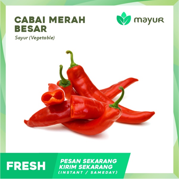 Jual Cabe / Cabai Merah Besar / Pack Rp 5000 (50 - 100 gram) | Shopee ...