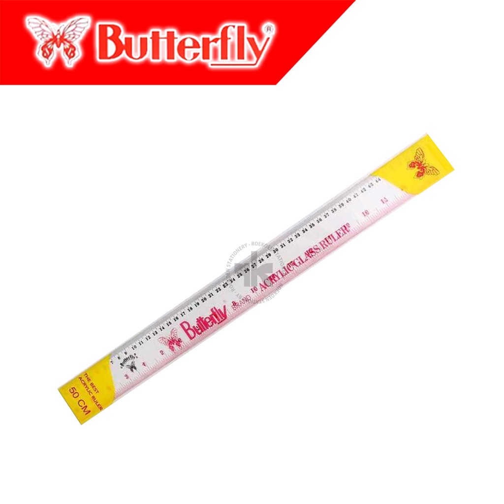 Jual Butterfly Ruler Penggaris Mika 50cm Polos BT-50 | Shopee Indonesia