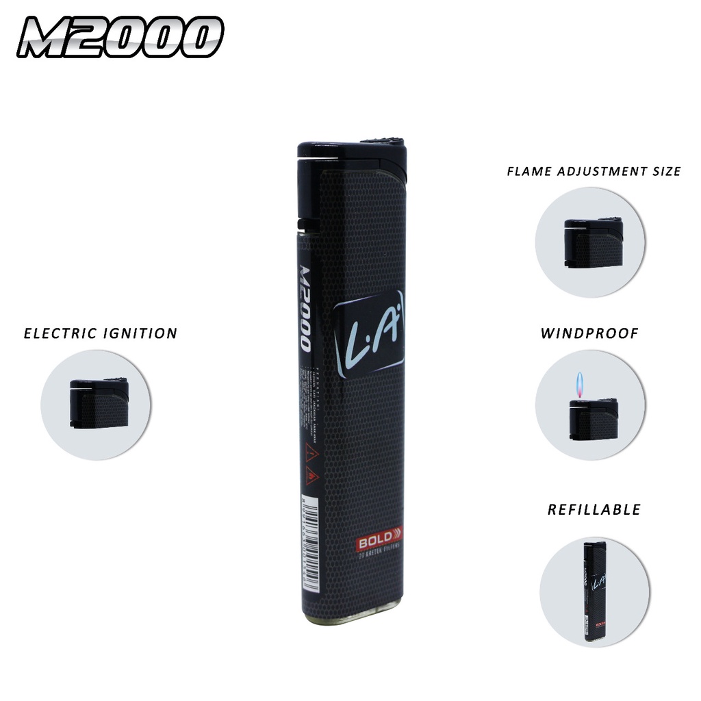 Jual M2000 Korek Api M2000 WINDPROOF MN951KMB (STIKER HITAM) | Shopee ...