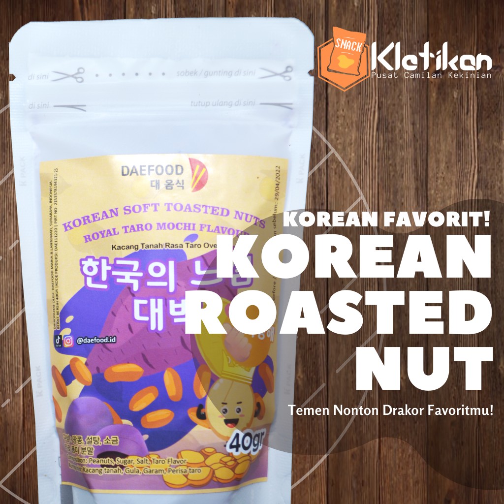 Jual Snack Korean - Korean Roasted Nut Royal Taro Mochi Daefood ...