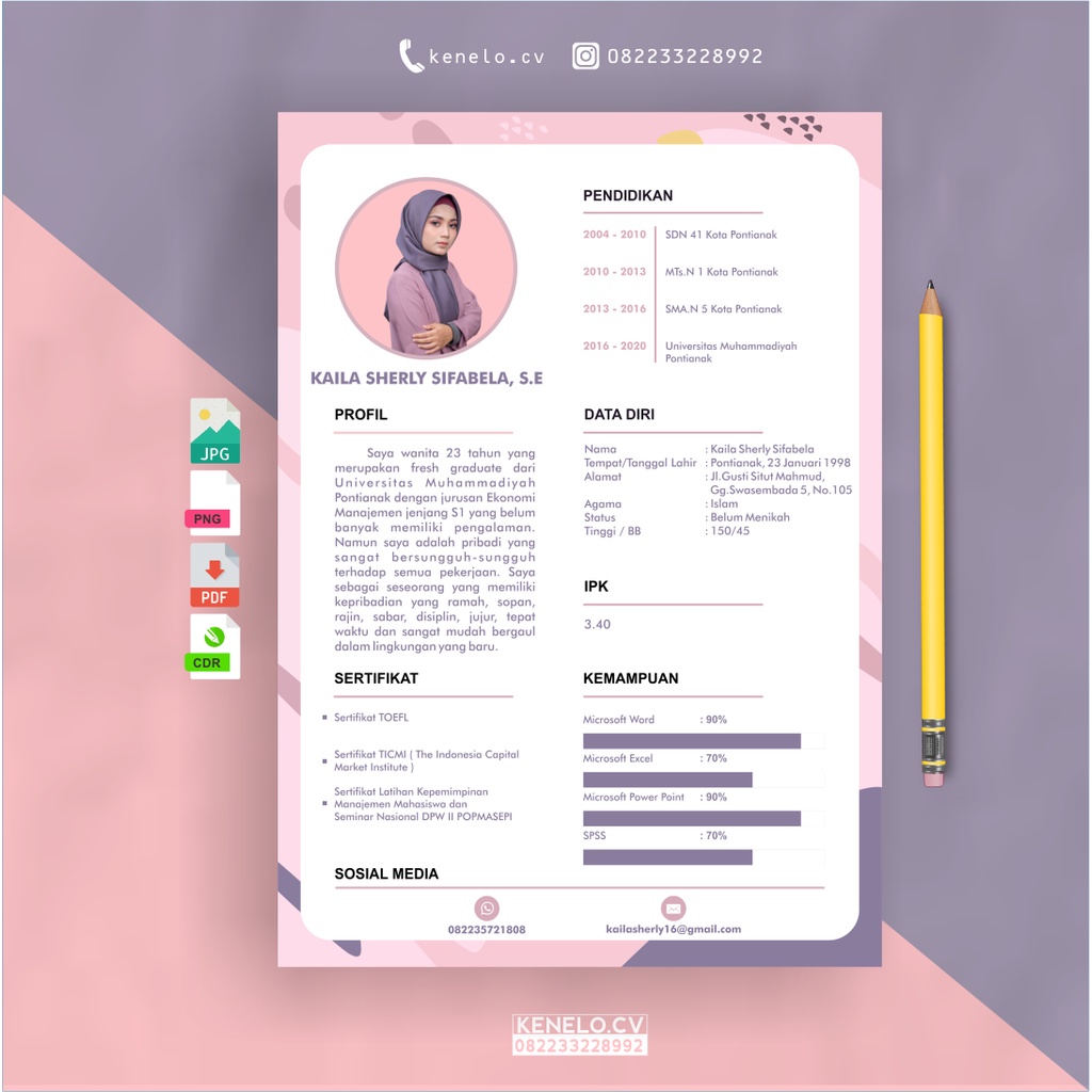 Cv Modern Creative Cv Template, Desain Cv, Desain Resume, 46% OFF