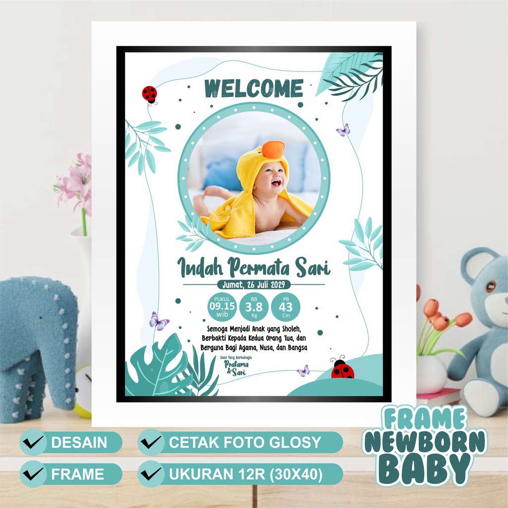 Jual BIODATA BAYI//FRAME NEWBORN BABY//FRAME BAYI MURAH DAN KEKINIAN ...
