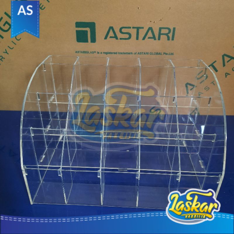 Jual display tempat pensil acrylic/rak pulpen 4tingkat/stationery ...