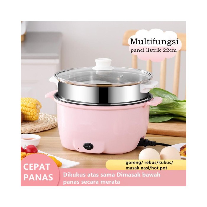 Jual Multifungsi electric fry pan Panci Listrik lapisan keramik 22cm ...
