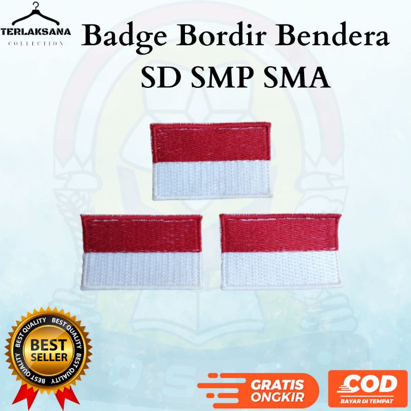 Jual Badge Bendera Merah Putih Bordir SD SMP SMA | Shopee Indonesia
