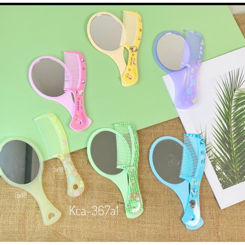 Jual Kaca gagang /kaca rias sisir + kaca mix warna | Shopee Indonesia