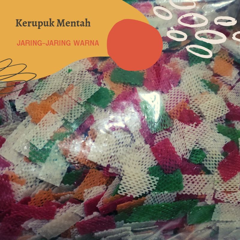 Jual [ 1 KG ] KERUPUK TARO WARNA / KRUPUK JARING-JARING WARNA / KRECEK ...