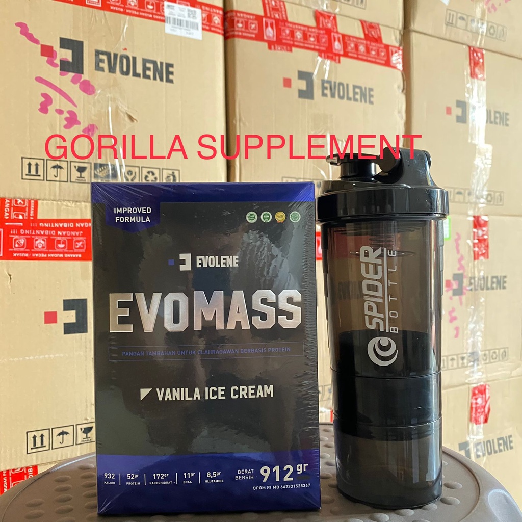 Jual EVOLENE Evomass 2lbs 2lb 912 Gram Rasa VANILLA Evo mass Weight gainer susu penambah berat ...
