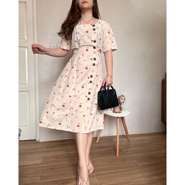 Jual FLOVVY DRESS SIMPLE PREMIUM EC 1121 / DRESS ALA KOREA SIMPLE ...