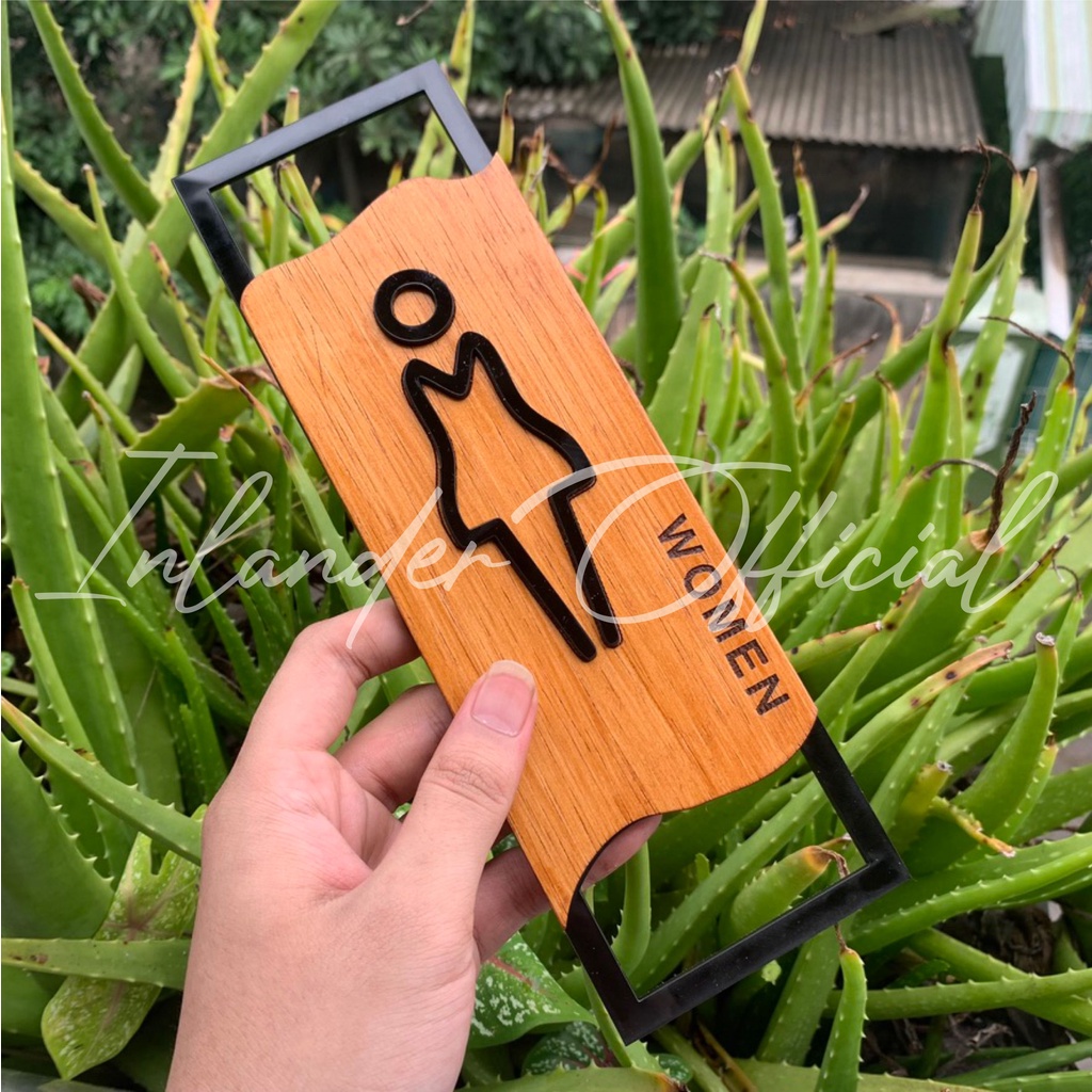 Jual Sign Board Papan Kayu Dekorasi Tanda Toilet Kamar Mandi Akrilik ...
