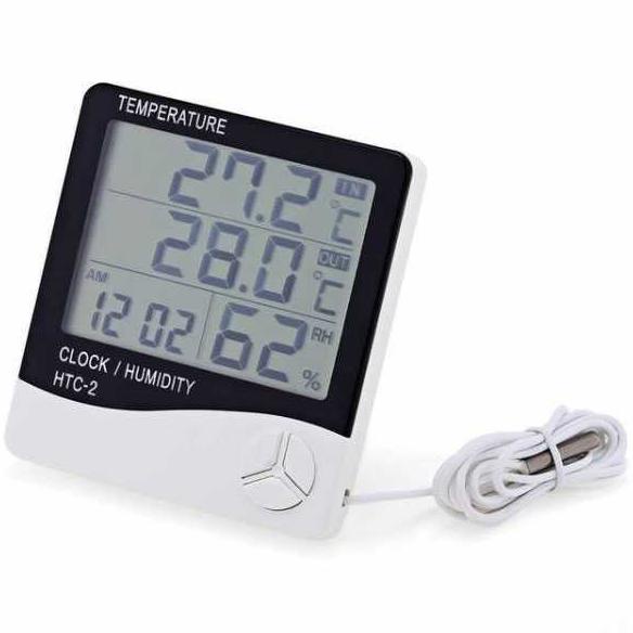 Jual Termometer Pengukur Suhu Ruangan Dinding Jam Alarm Digital ...