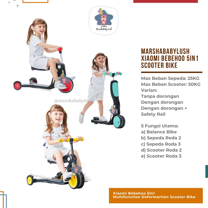 Jual (READYSTOCK) Bebehoo 5 in 1 Sepeda Scooter Anak Multifunctional ...