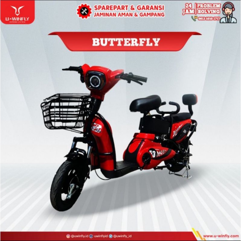 Jual SEPEDA LISTRIK BUTTERFLY GEN 2 TERBARU DENGAN BATERAI 48V 12AH ...