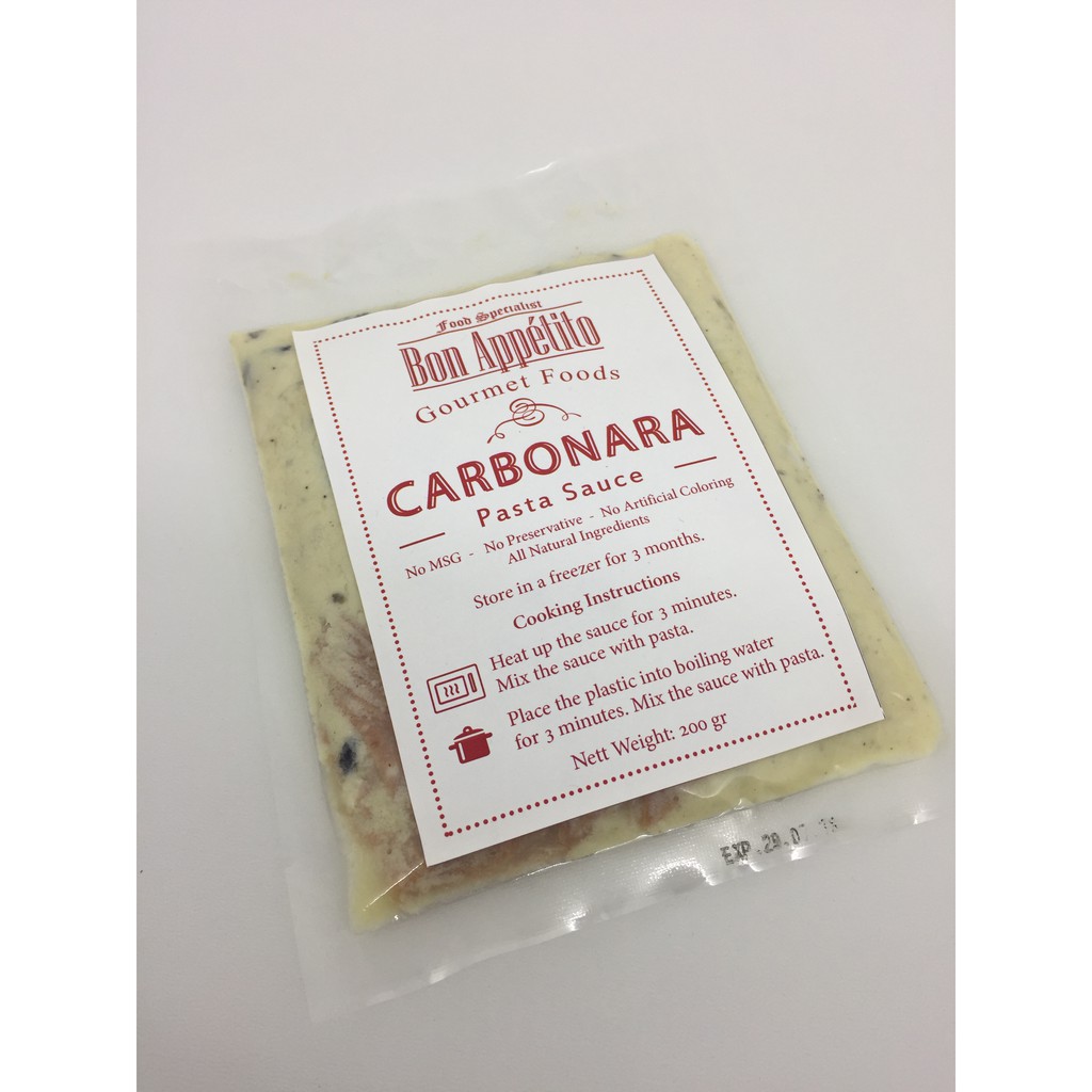 Jual Carbonara Sauce 200 Gram / Saus Pasta Instan / Saus Pasta Halal ...