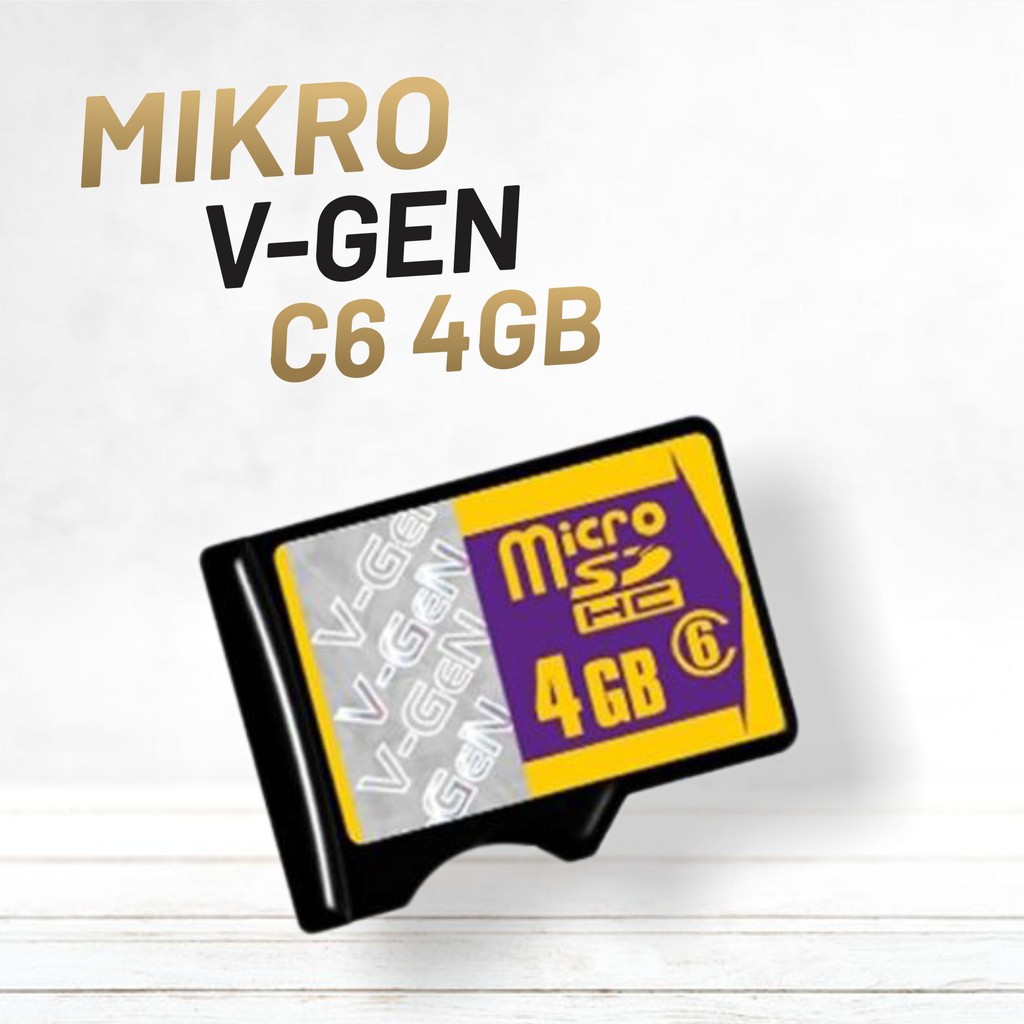 Jual Memory Card Micro SD Vgen 4Gb Class 6 MicroSdhc Garansi Original ...