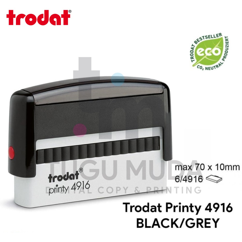 Jual Gagang Stempel Trodat Printy 4916 Self Inking Stamp - BLACK/GREY ...