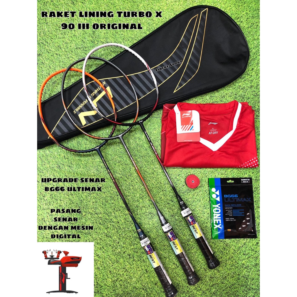 Jual Raket Lining Turbo X80 X90 X 80 90 Gen iii 3 Bonus Lengkap ...