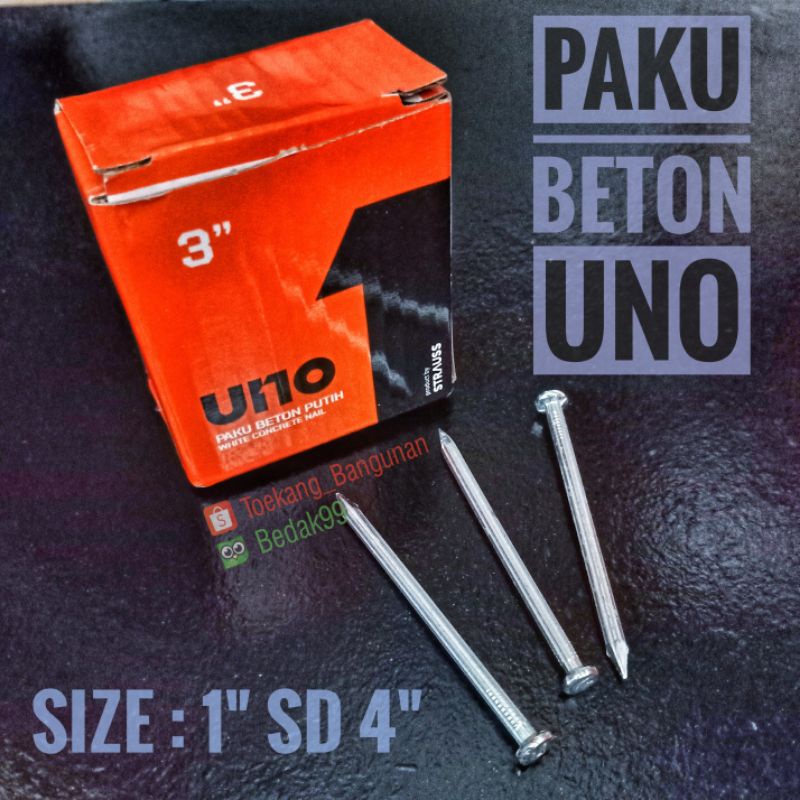 Jual Paku Beton Putih UNO Paku Cor Uno | Shopee Indonesia