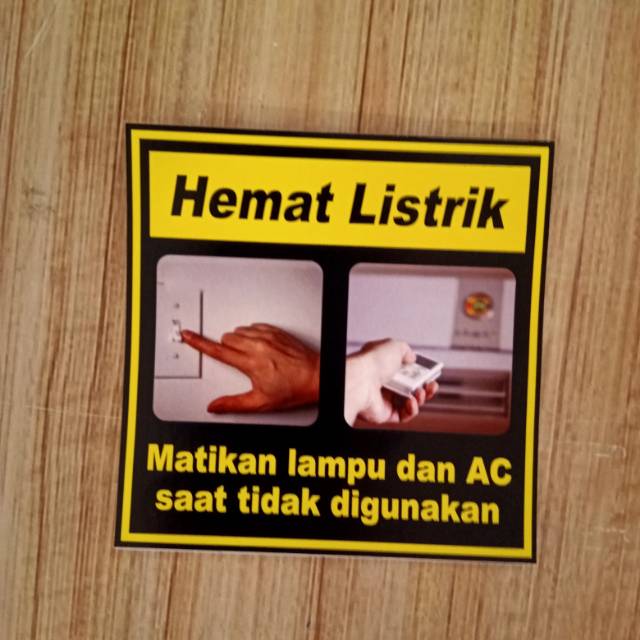 Jual Stiker K3 rambu safety. Hemat listrik. UK 10x10cm | Shopee Indonesia