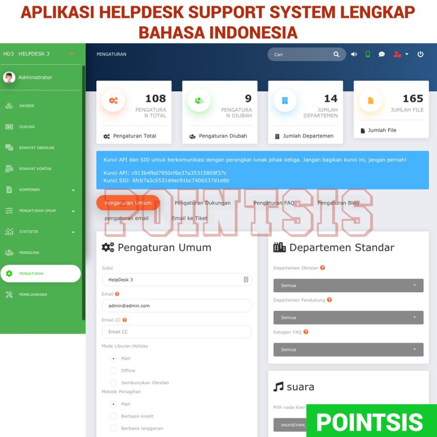 Jual Program Aplikasi Helpdesk Support Tiket Filter Departemen Live Chat PHP | Shopee Indonesia