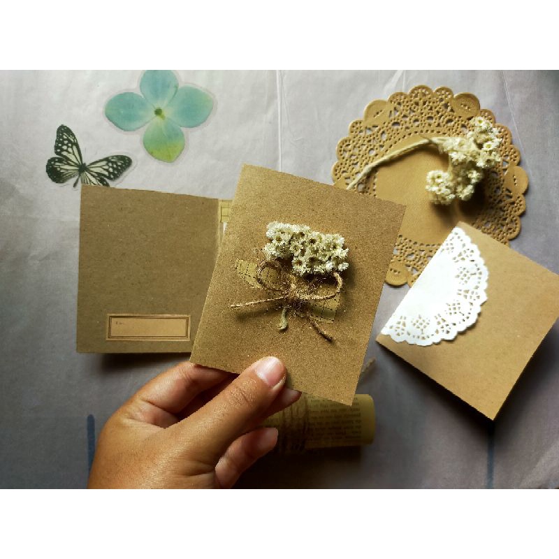Jual KARTU UCAPAN AESTHETIC RUSTIC GREETING CARD DIY PAPER KRAFT ...