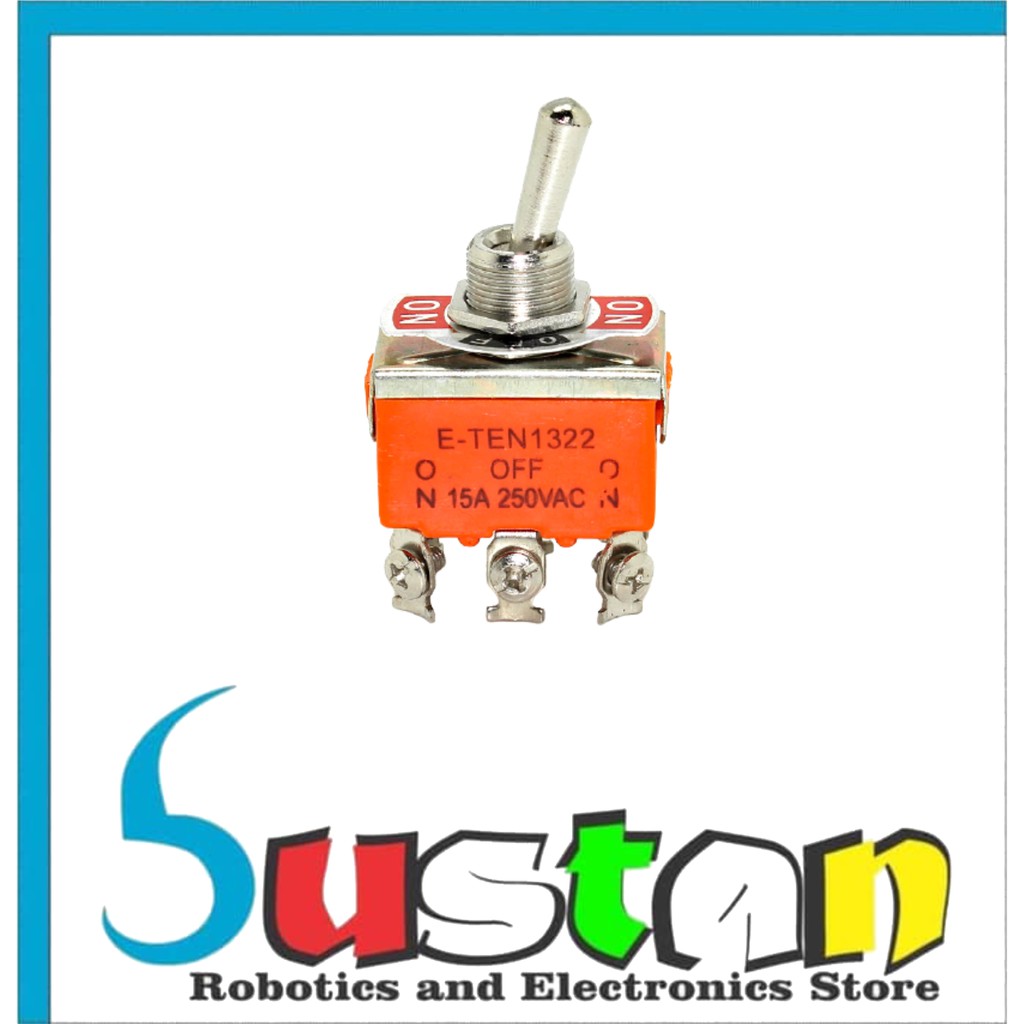 Jual Saklar Toggle Switch DPDT E-TEN 6 Kaki 1322 15A 250V (On-Off-On ...
