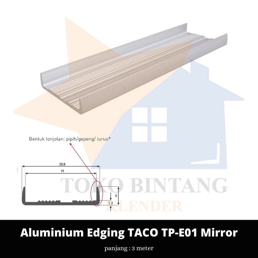 Jual Aluminium Edging TACO TP-E01 Mirror | Shopee Indonesia